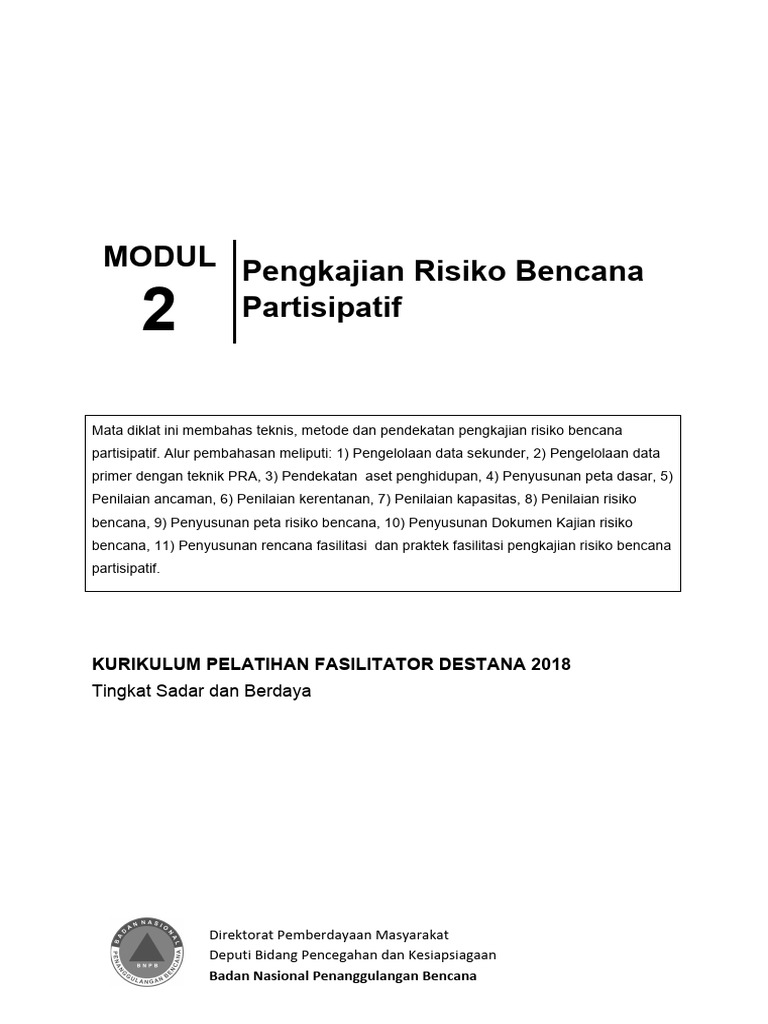 Modul Pengkajian Risiko Bencana Partisipatif | PDF