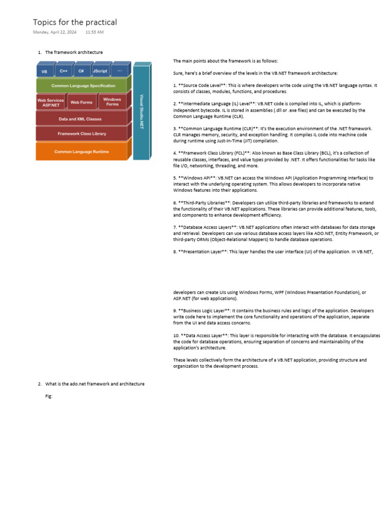 The Topics Essential For The VB - NET Practical | PDF | Databases ...