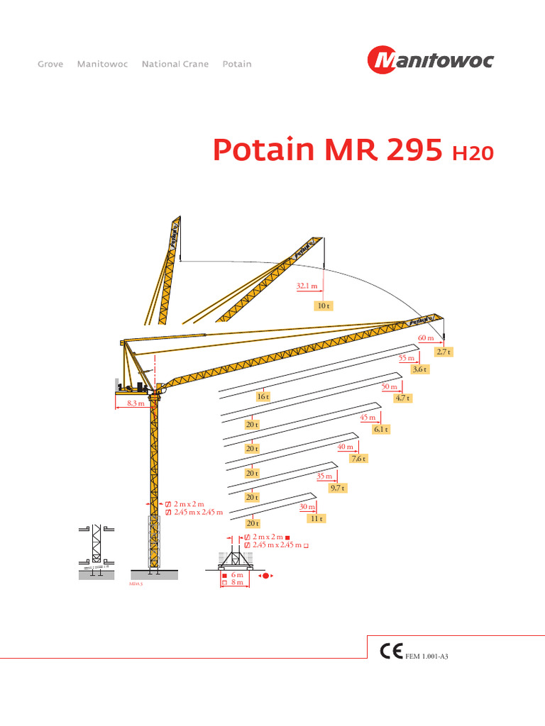 Potain MR 295: FEM 1.001-A3 | PDF