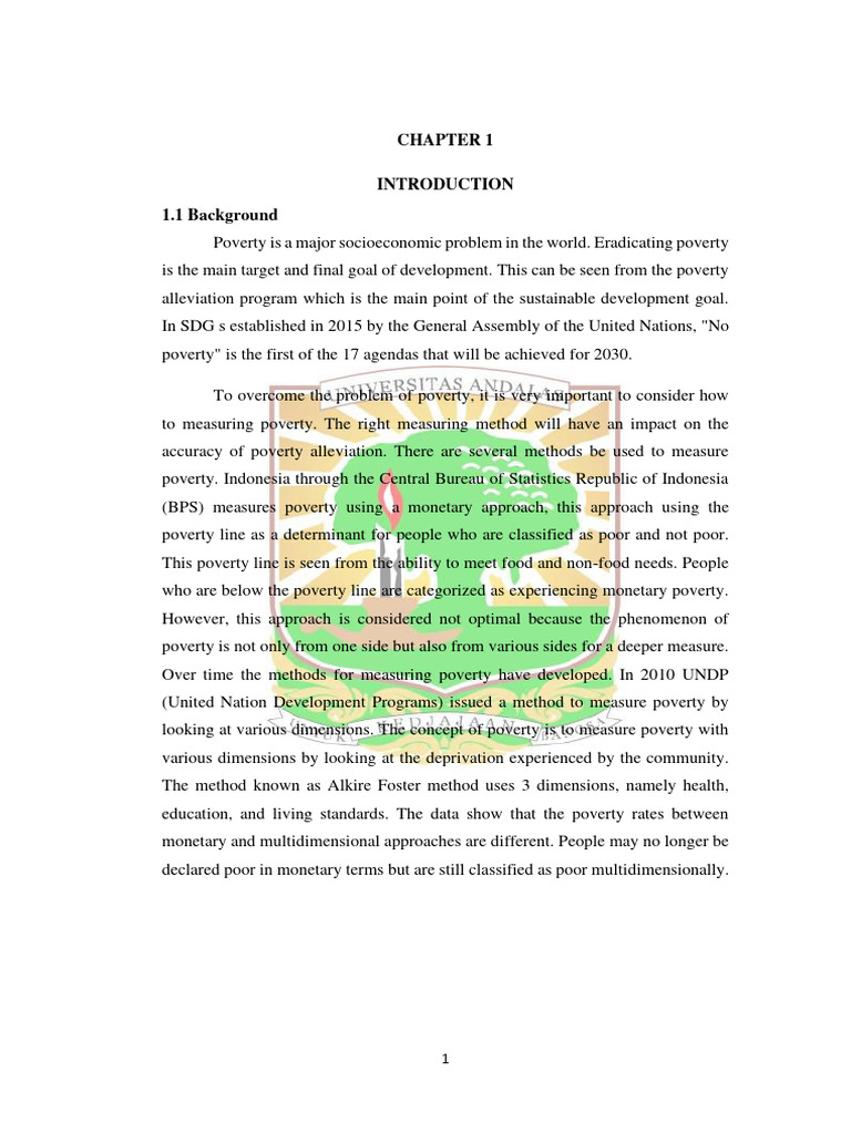 Chapter 1 Introduction | PDF | Poverty | Poverty & Homelessness
