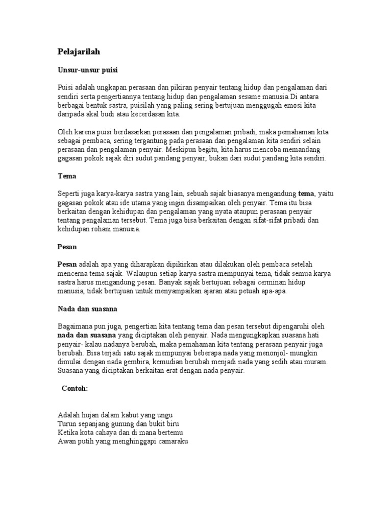 Unsur Unsur Puisi | PDF