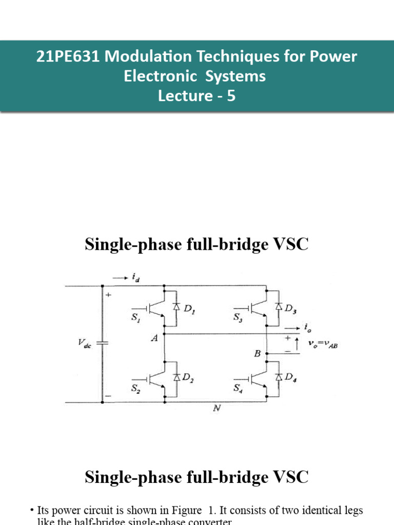 Lecture 5 - Single phase full bridge VSC | PDF | Electrical Network ...