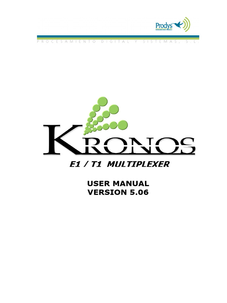 Prodys - KRONOS User Manual V506 EN | PDF | Computer Science | Data Transmission