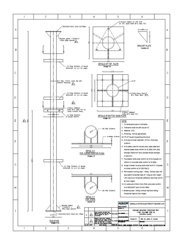 Annexure - XIII - Drawing - Mounting structurel | PDF | Pipe (Fluid ...