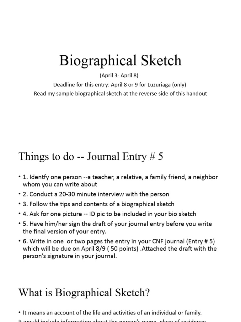Biographical Sketch | PDF