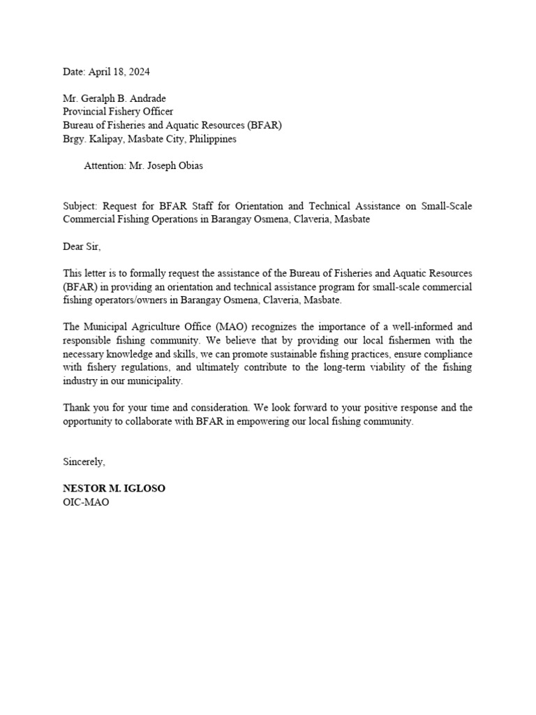 BFAR Comm Letter | PDF BFAR Comm Letter | PDF