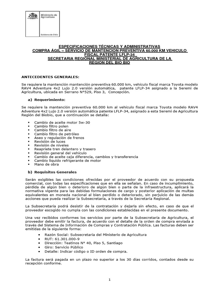 Terminos de Referencias | PDF | Multa (pena) | Factura