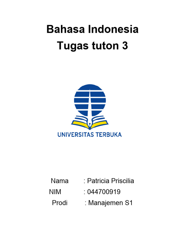 Tugas 3 Bahasa Indonesia | PDF | Pengelolaan Keuangan & Uang | Ilmu Sosial