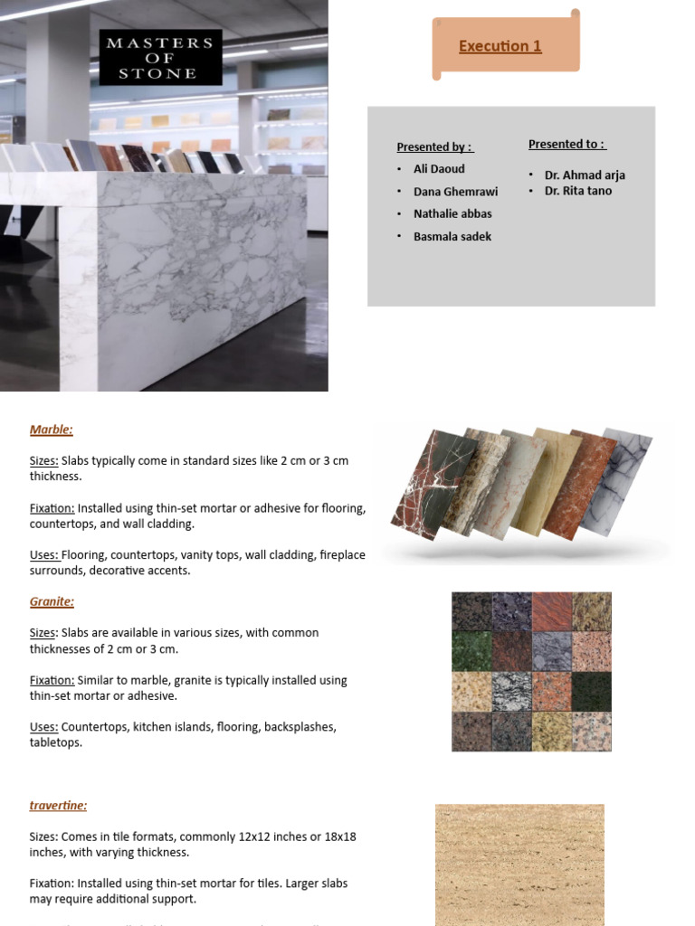 Natural Stone Types and Applications | PDF