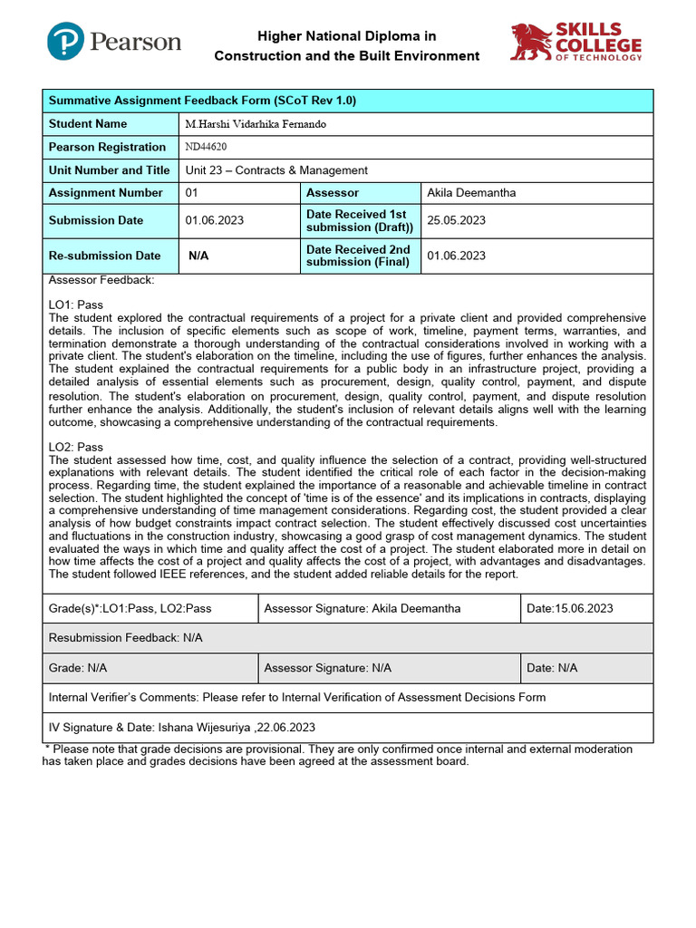 Harshi Vidarshika-Summative Assignment I Feedback Form (SCoT Rev1 ...