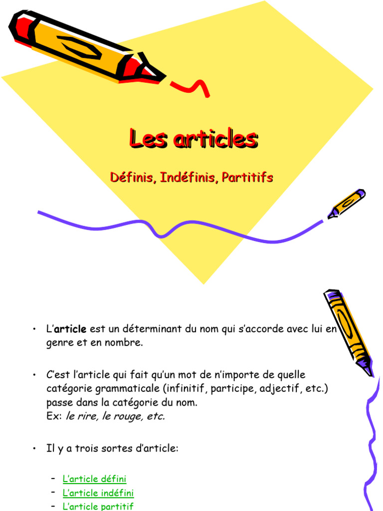 Comprendre les articles en français | PDF | Adposition | Syntaxe