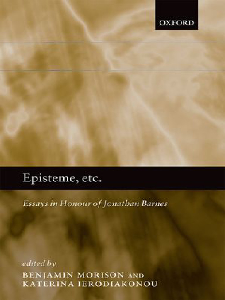 Ben Morison, Katerina Ierodiakonou - Episteme, Etc. - Essays in Honour ...