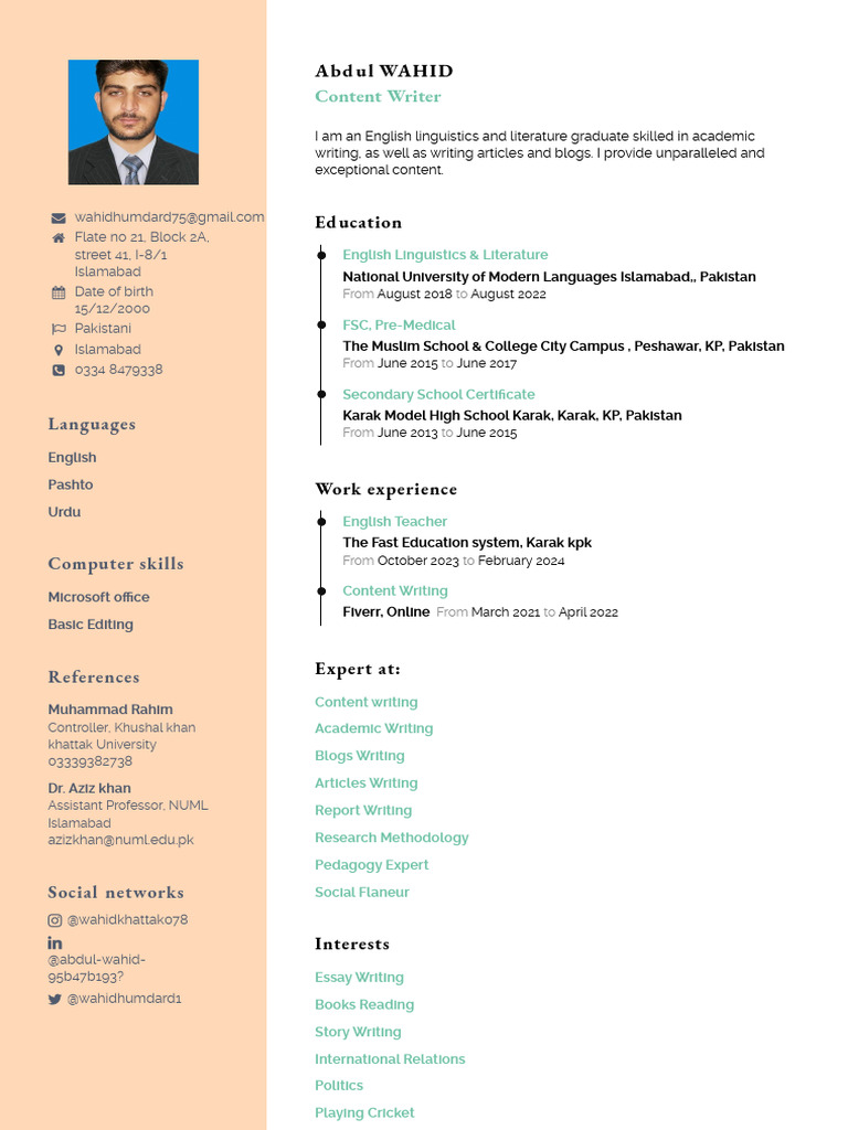 CV 2024-04-19 Abdul Wahid | PDF