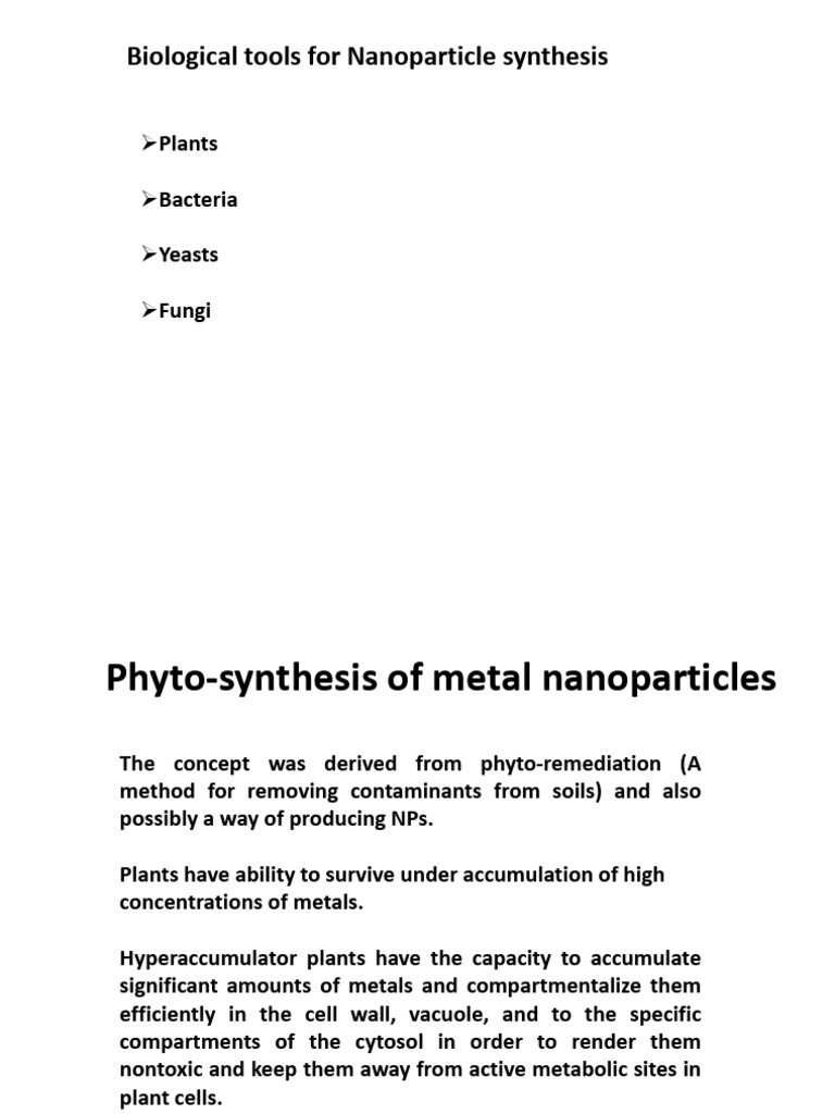 Phytosynthesis of Metal Nanoparticles | PDF | Gold | Nanoparticle