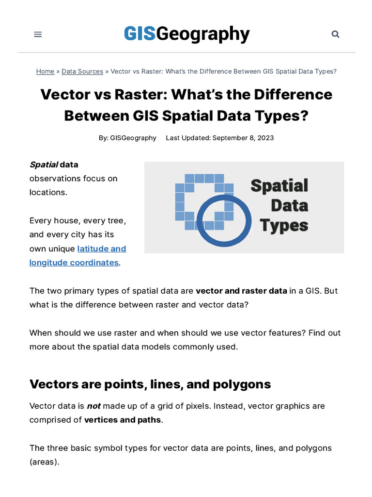 Vector vs Raster Data in GIS Explained | PDF | Geographic Information ...