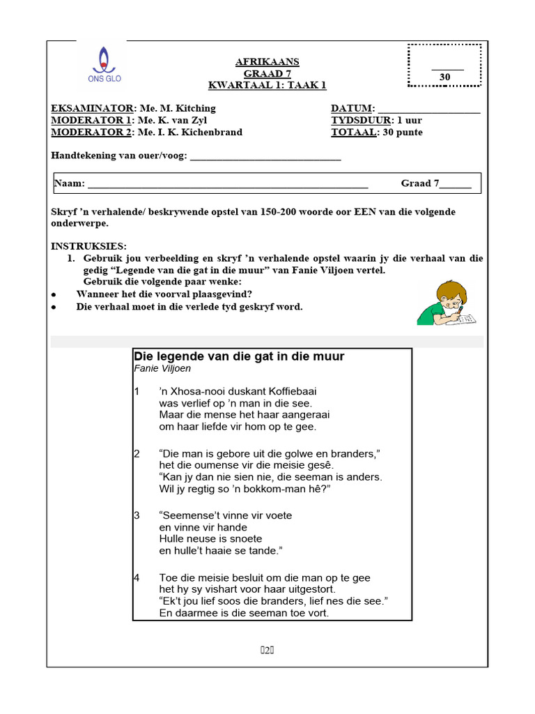 Kwartaal 1 - Formele Assessering - Taak 1 - Opstel | PDF