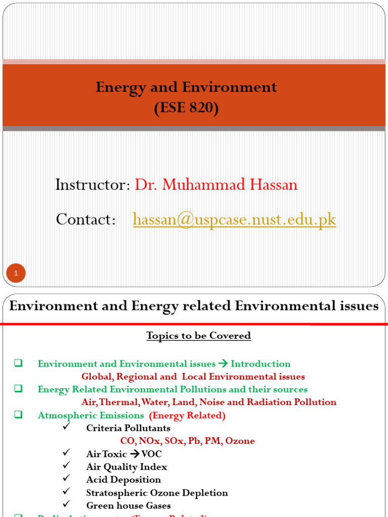 Introduction To Eng and Env Issues | PDF | Water | Pollution