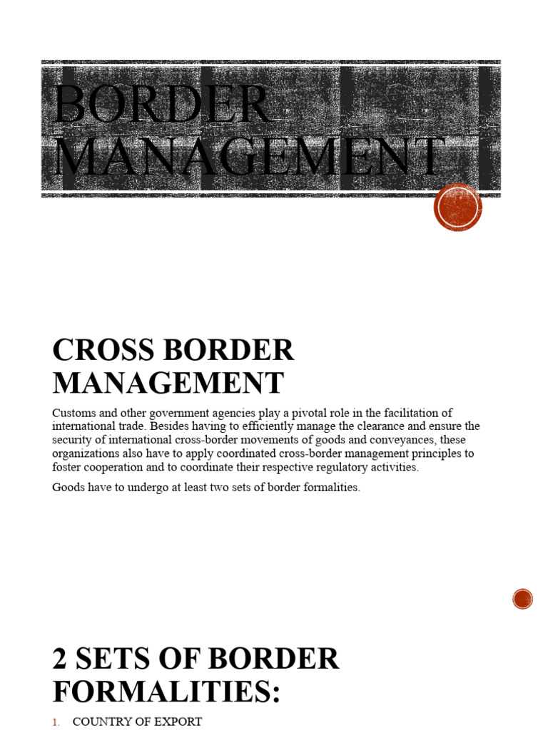 Border Management | PDF | Customs | Cargo