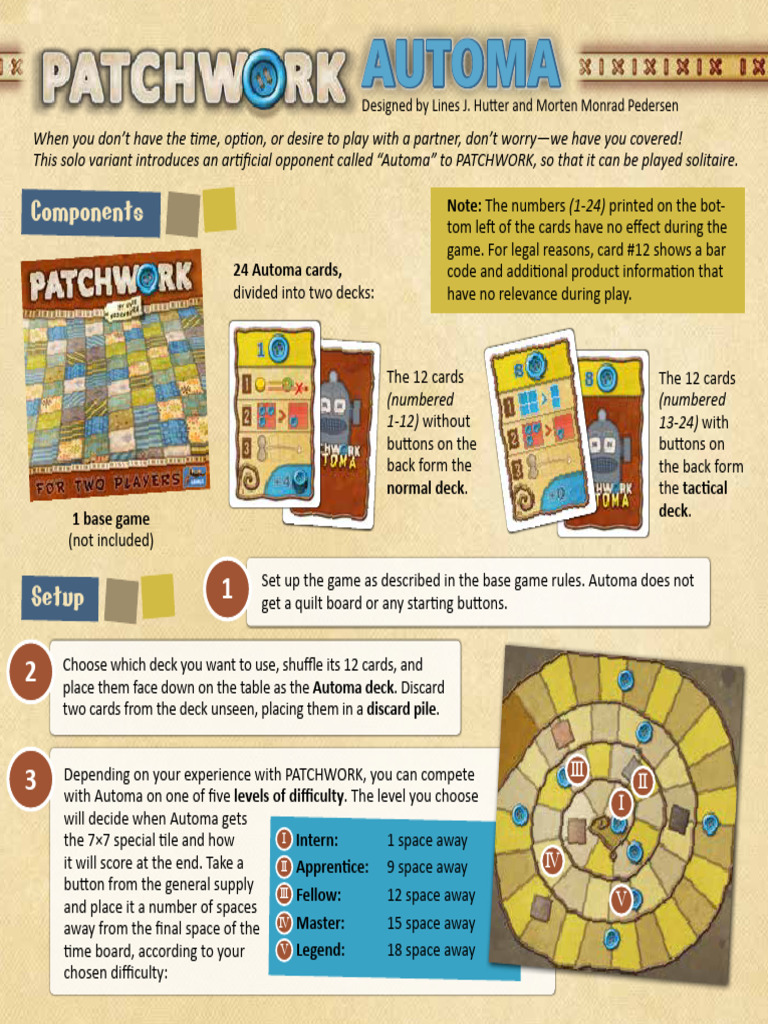 Patchwork Automa EN WEB | PDF | Board Games | Tabletop Games