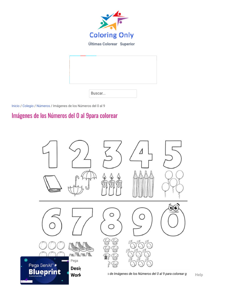 Imágenes de Los Números Del 0 Al 9 para Colorear, Imprimir e Dibujar | PDF