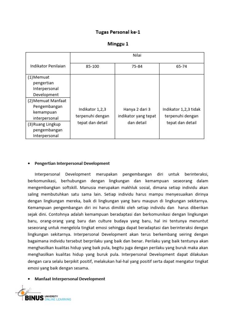 TP1-TP9 Interpersonal Development | PDF
