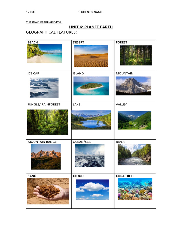 UNIT 6. The planet Earth. 1ESO. | PDF | Natural Environment | Earth Sciences
