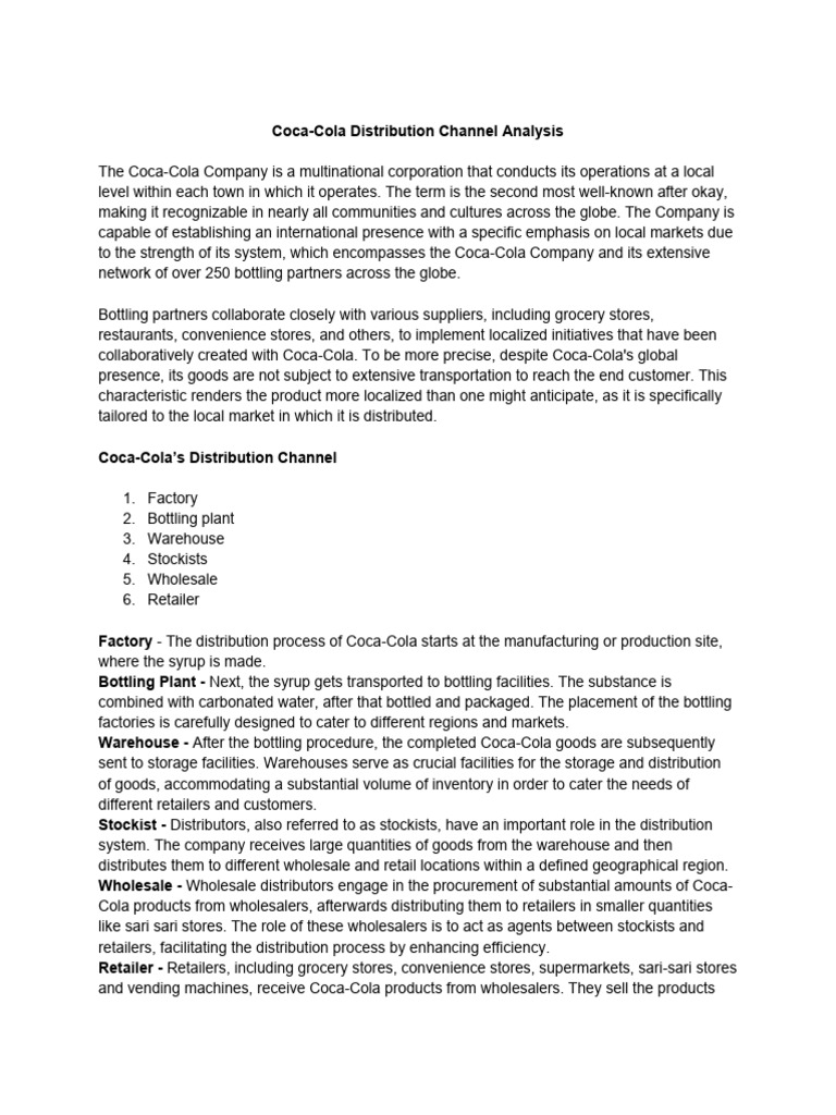 Casestudy - BSBAMM2A - COCA COLA | PDF | Retail | Warehouse