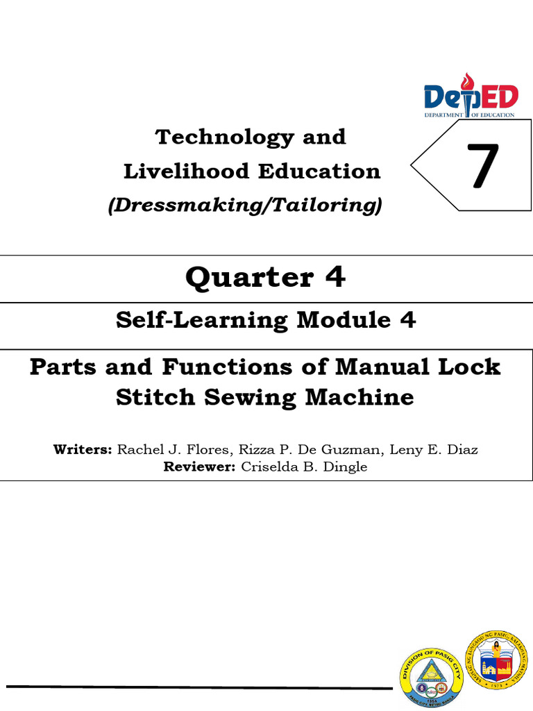 Tle Dressmaking 7 q4 m4 2 | PDF | Sewing Machine | Sewing