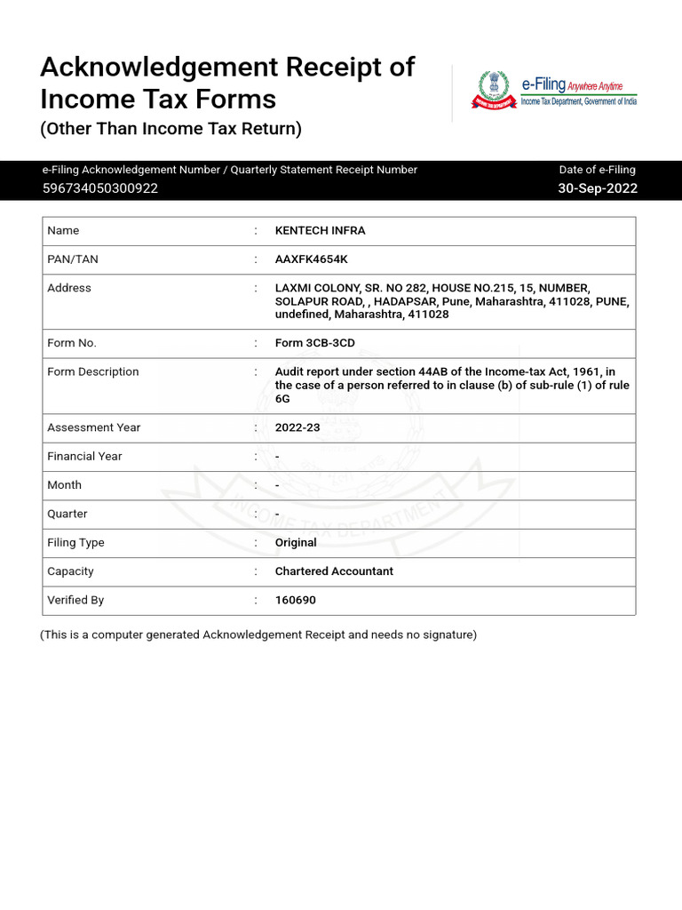 Form 3CB-3CD - ARN | PDF
