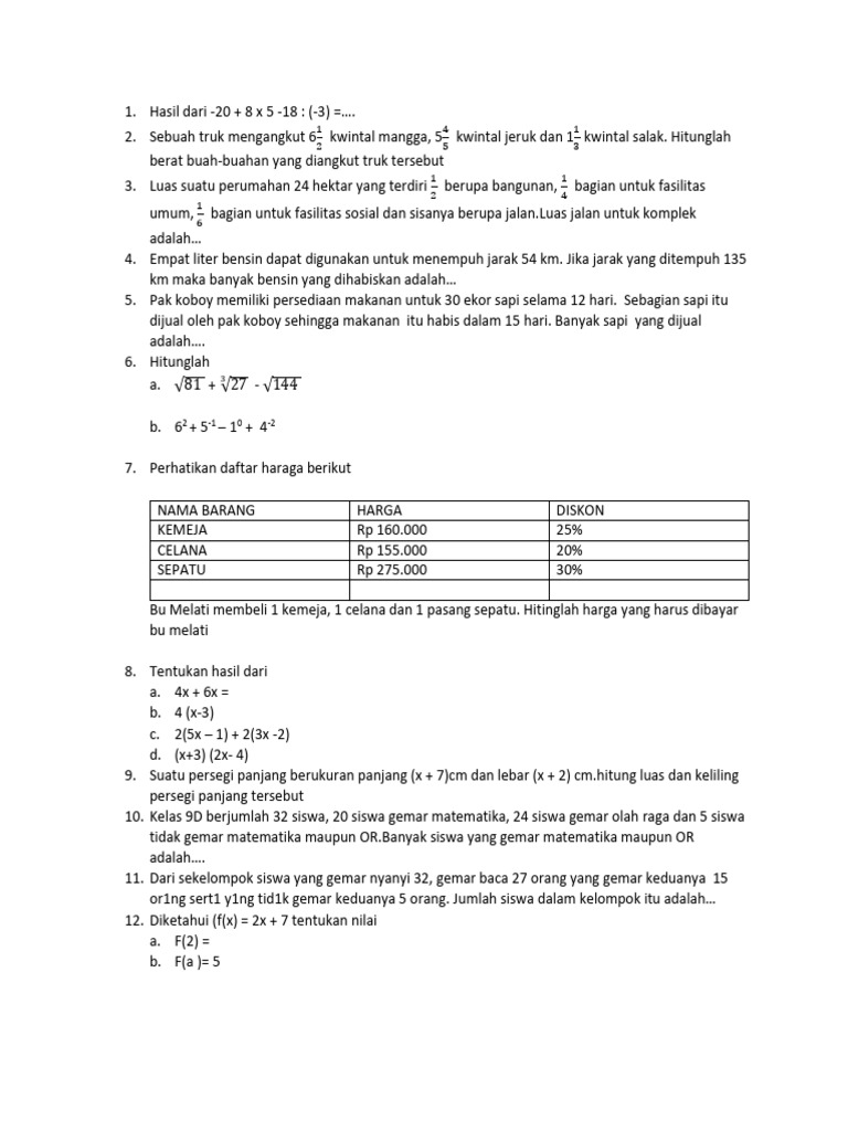 Soal Latihan Ujian | PDF | Griya & Taman | Seni