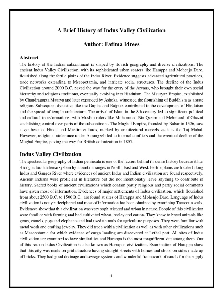 Indus Valley Civilization | PDF | Mughal Empire | South Asia
