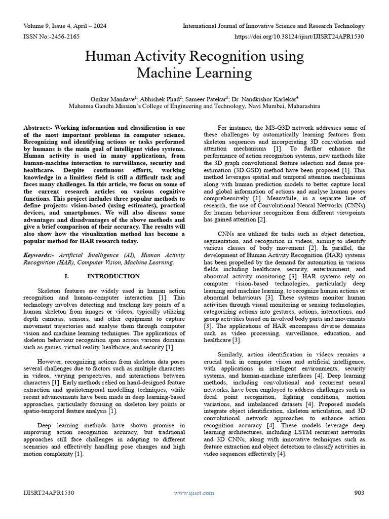 Human Activity Recognition using Machine Learning | PDF | Computer ... Human Activity Recognition using Machine Learning | PDF | Computer ...