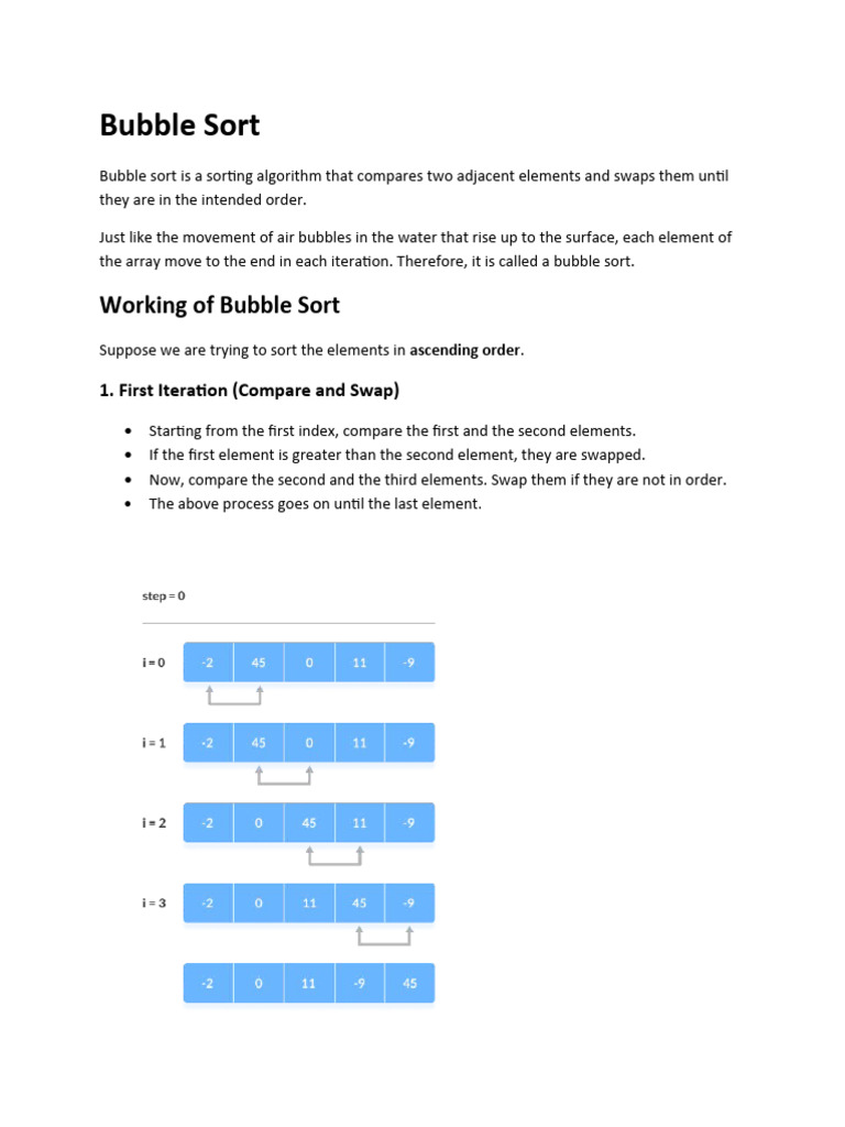 Bubble Sort | PDF | Teaching Methods & Materials | Science & Mathematics