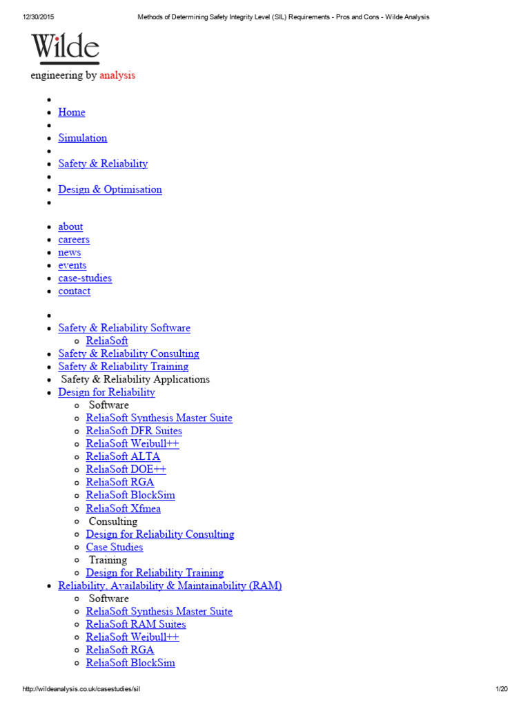Safety Integrity Level (SIL) Methods Explained | PDF | Risk ...