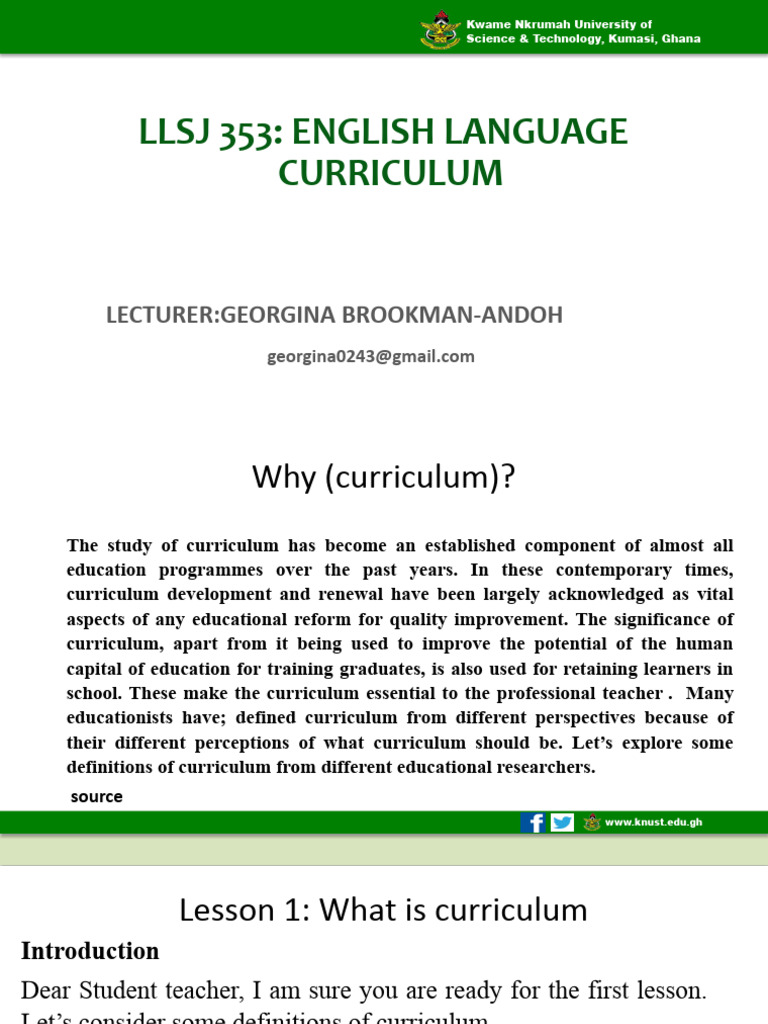 English Language Curriculum-1 | PDF | Curriculum | Learning
