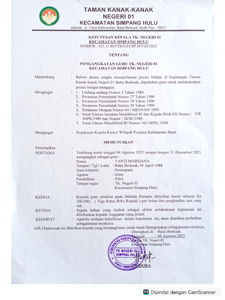 SK Akhir Yanti | PDF