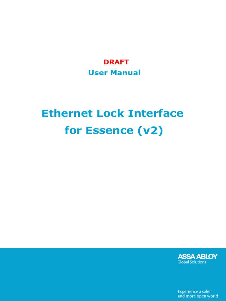 DRAFT_Jan 13_Ethernet lock interface for Essence (v2) | PDF | Ip ...
