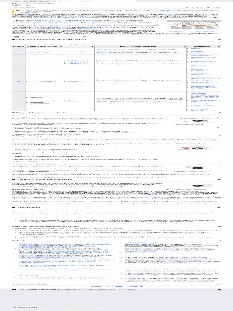Hypersensitivity - Wikipedia | PDF | Immune System Disorders | Biology