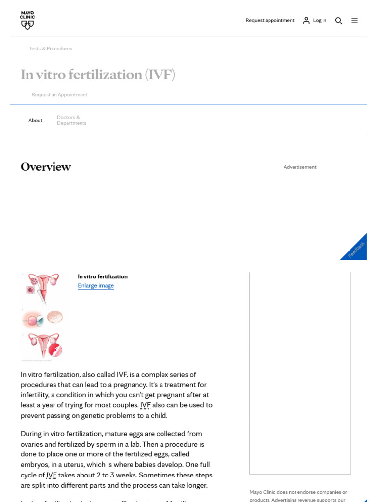 In Vitro Fertilization (IVF) - Mayo Clinic | PDF | In Vitro ...