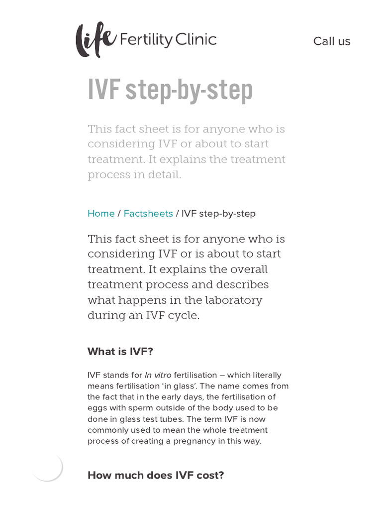 IVF Step-By-Step - IVF Step-by-Step - Factsheet | PDF | In Vitro ...