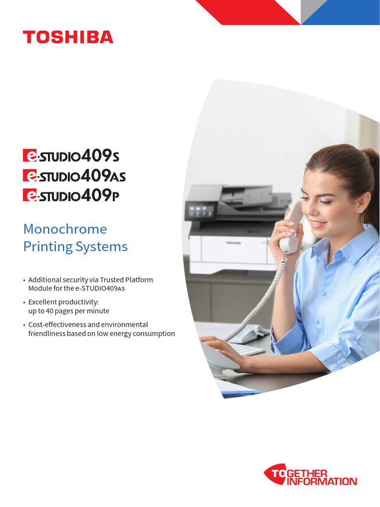 Brochure e-STUDIO409S - 409AS - 409P (EN) | PDF | Fax | Printer (Computing)