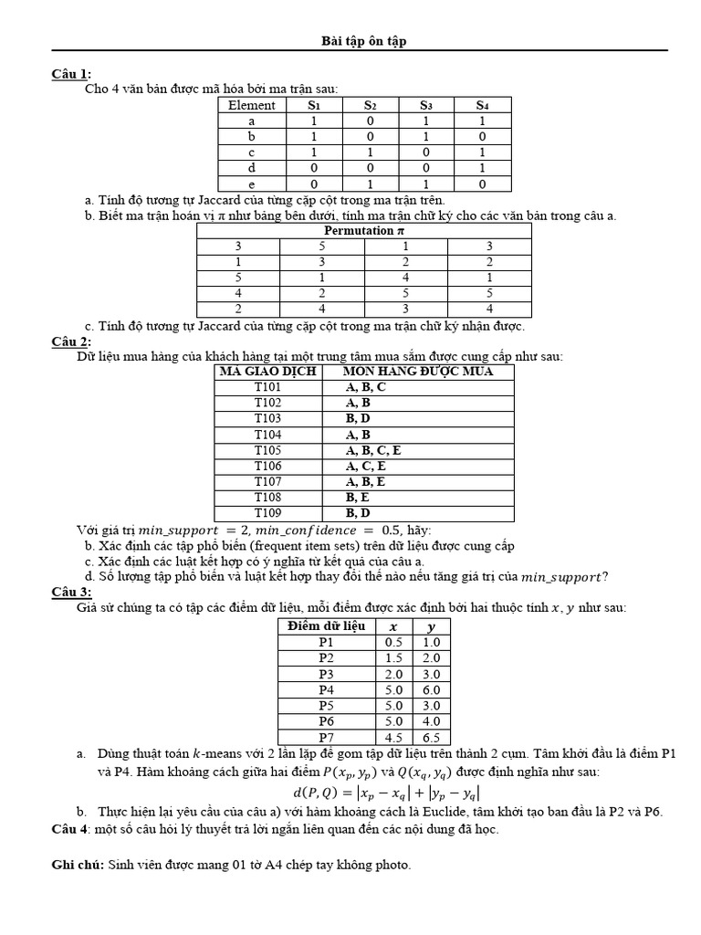 Bai Tap On KTHP | PDF