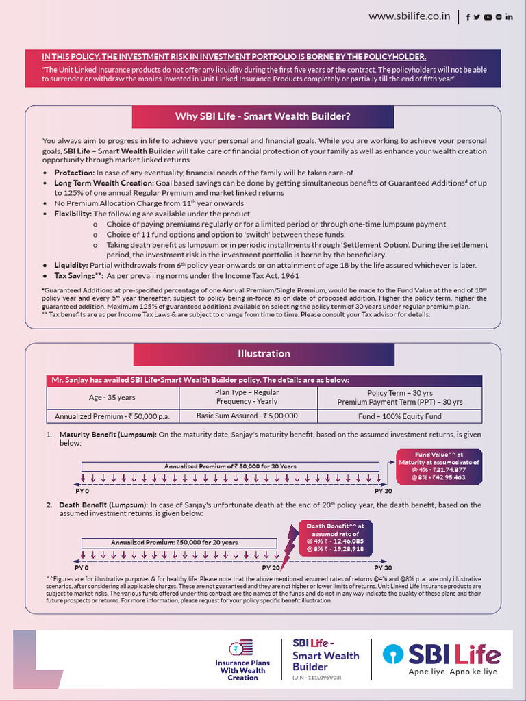 Smart Wealth Builder - One - Pager Final | PDF | Insurance | Life Insurance