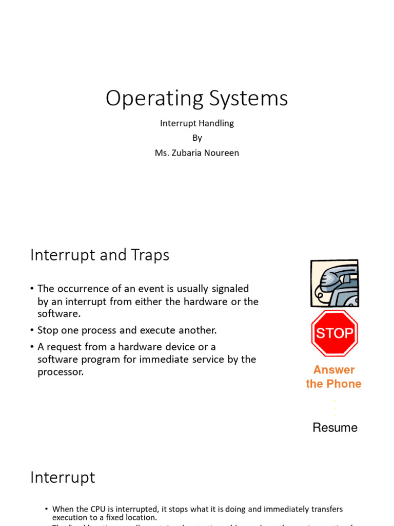 Operating Systems-Interrupt Handling | PDF | Input/Output | Operating System