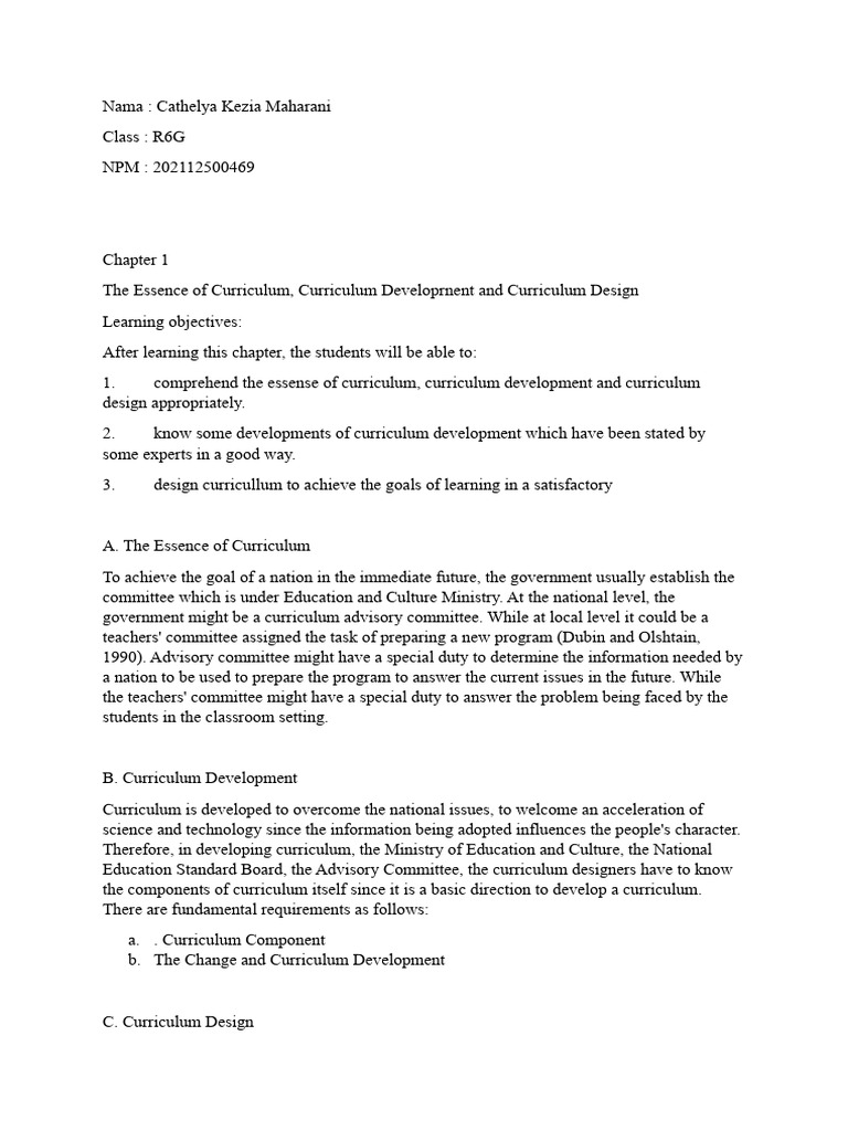 Rangkuman Curiculum Material | Download Free PDF | Curriculum | Lesson Plan