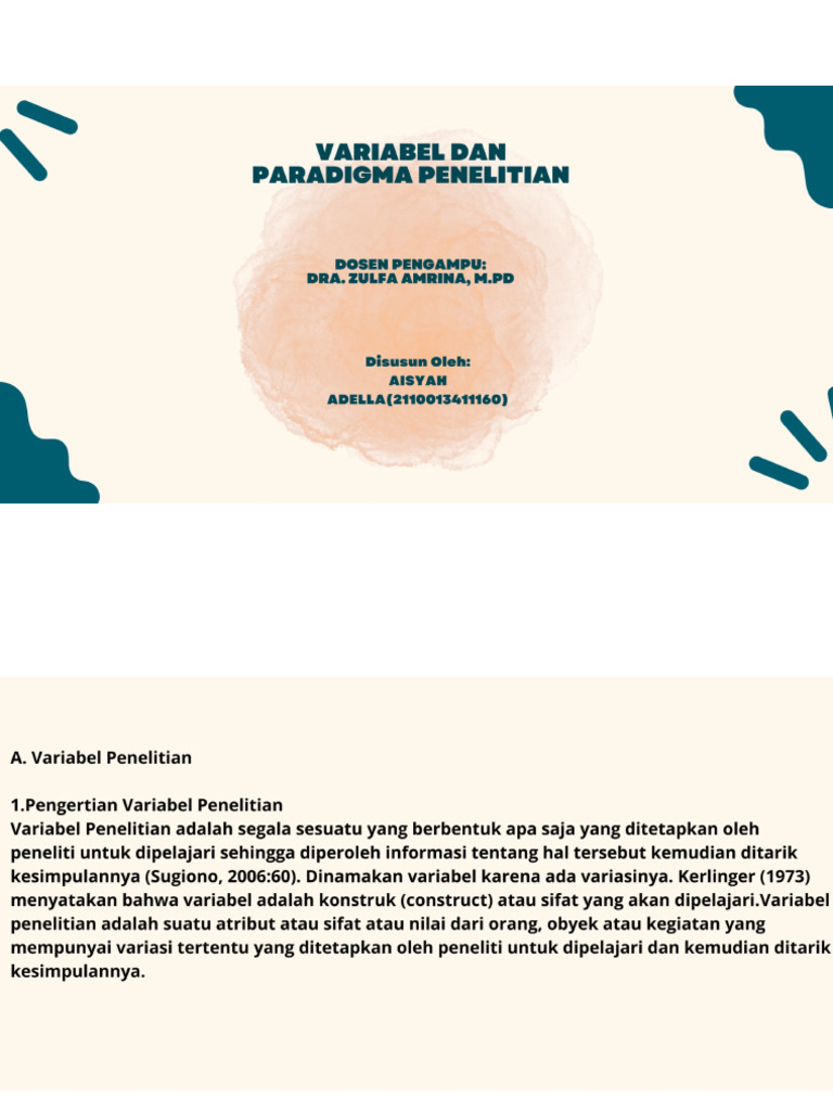 Resume 4 Variabel Dan Paradigma | PDF