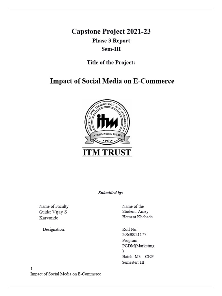 CAPSTONE PROJECT Final | Download Free PDF | Popular Culture & Media Studies | Social Media