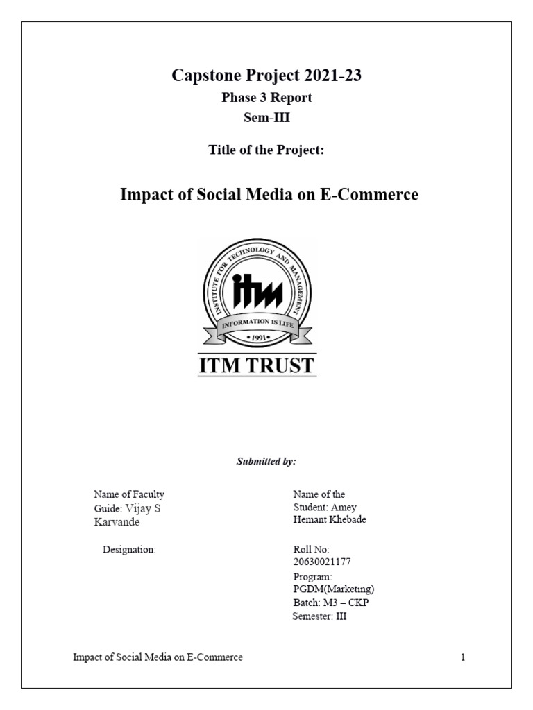 CAPSTONE PROJECT Final | PDF | Social Media | Popular Culture & Media ...