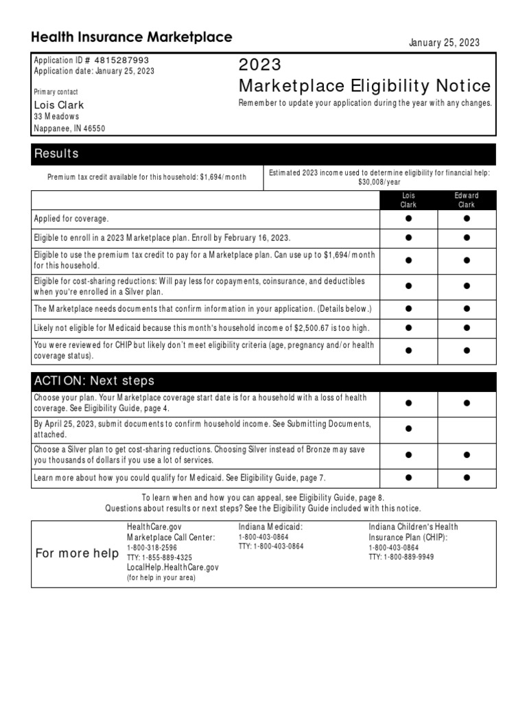 Eligibility Results Notice | PDF | Medicaid | Government Finances