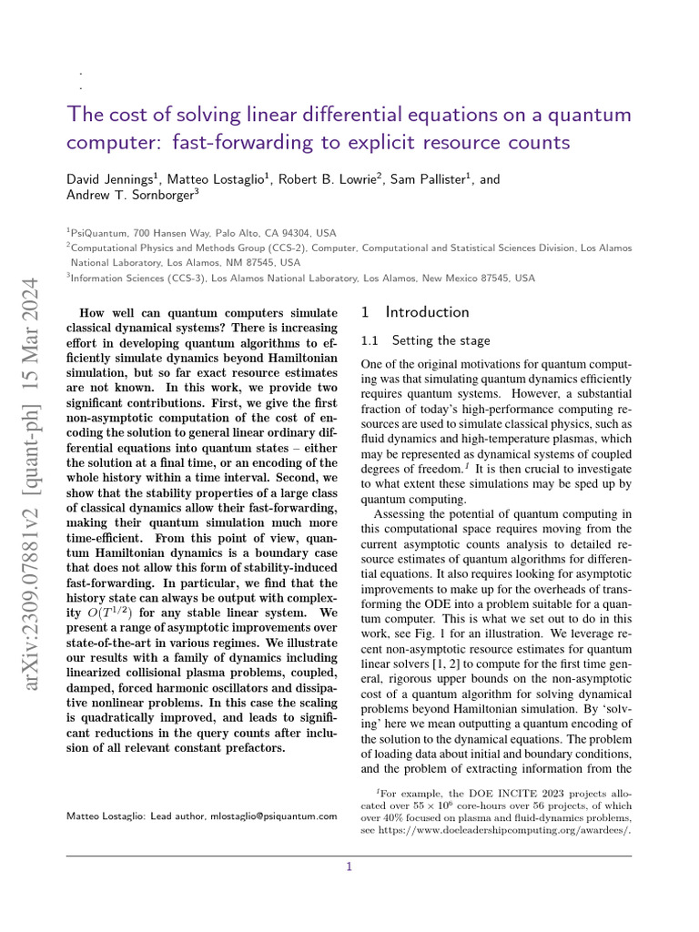 The Cost of Solving Linear Differential Equations On A Quantum Computer: Fast-Forwarding To ...